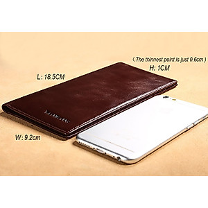 MANBANG Genuine Italian Leather Handbag Organizer Card Case Long Bifold Wallet