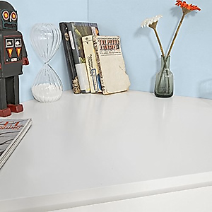 Haotian FWT31-W, White Corner Desk, Triangle Computer Desk with Drawer and Shelf, Home Office Desk, Computer Workstation