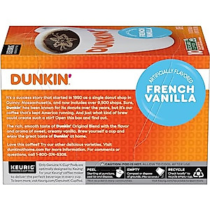 Dunkin' Donuts French Vanilla Flavored Coffee K-Cup, 10 ct (Pack of 3)