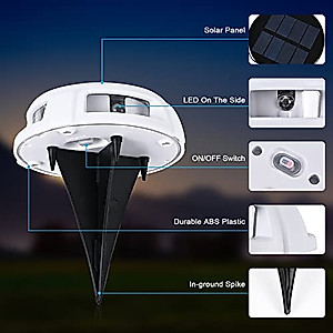 SOLPEX Solar Deck Lights Outdoor 8 Pack, Solar Driveway Lights, Dock Lights Solar Powered Waterproof LED Lights for Steps, Garden, Ground, Stair, Patio, Pathway, Landscape(Cold White)