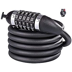 Bicycle Lock, Anti-Theft Mountain Bike Combination Lock, Portable Bicycle Riding Accessories for Bicycles, Motorcycles, Gates(Size:1.8m)