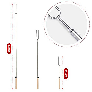 Fire Pit w/BBQ Sticks Skewers, 22in Fire Pit Outdoor Patio Steel Fire Pit Bowl Wood Burning Firepit BBQ Grill for Camping Beach Bonfire Picnic Backyard Garden