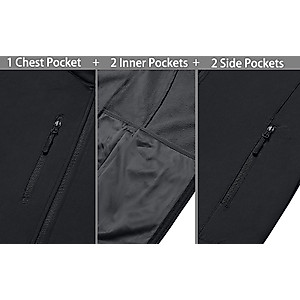 fit space Men's Lightweight Vest Softshell Sleeveless Windproof Jacket with Zipper Pocket Cycling Travel Hiking Running Golf (Black,Small)