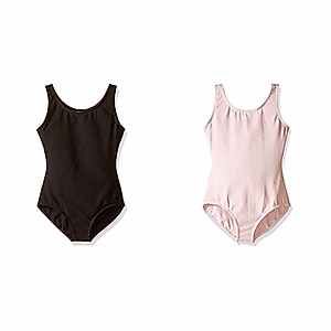 Capezio girls Classic High-Neck Tank Leotard, Black/Pink, Large