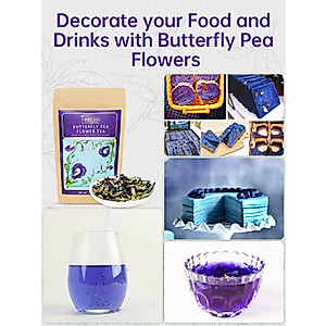 TeeLux Butterfly Pea Flower Tea, Non-GMO, Pure Natural Butterfly Pea Tea, Premium Dried Butterfly Pea Flower for Blue & Purple Drinks and Food Coloring, 1.76 Oz