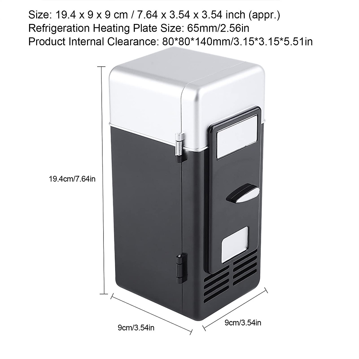 Mini Fridge,Portable Cooler and Warmer, Portable LED Mini USB Refrigerator Drinks Beverage Cans Refrigerator, Mini Fridge for Bedroom Car Office Desk Dorm Room