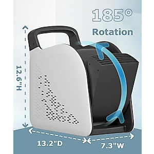 Sungaryard High Velocity Blower Fan for Drying Cooling and Ventilating, Portable Air Mover Floor Fan with 185° Rotation for Home Use or Job Site, Utility Fan with 3 Speeds, 2 Outlets, 130W 325CFM