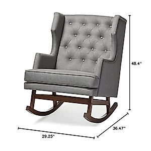 Baxton Studio BBT5195-Grey RC Rocking-Chairs, Grey