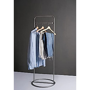 VEGAINDOOR Oba 45 Model Garment Rack,Clothing Racks For Hanging Clothes,Metal Strong Heavy Duty Hanging Clothes Rack for Small Spaces and Rooms,Metal Garment Rack With Shelves,Portable Clothes Rack,Gold,Grey,White (47.2" x 17.7", METALLIC GRAY)