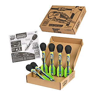 Zing Zoom Rocketz Refills 6 Pack, Soft and Safe Rocket Replacement, Launch up to 150 Feet Zoom Rocketz Launcher, No Batteries Required, for Kids Ages 8 and Up