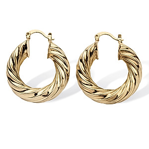 PalmBeach Goldtone Twisted Hoop Earrings (38mm)