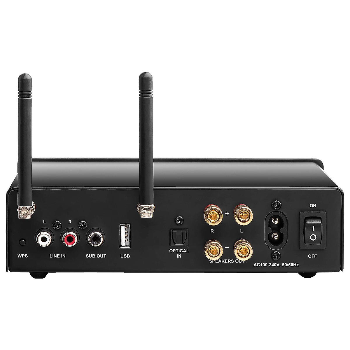Nero Stream 200W App Controlled Power Amplifier, 2 Channel Class D, Built-in DAC, WiFi Bluetooth Optical USB RCA Inputs - OSD Audio