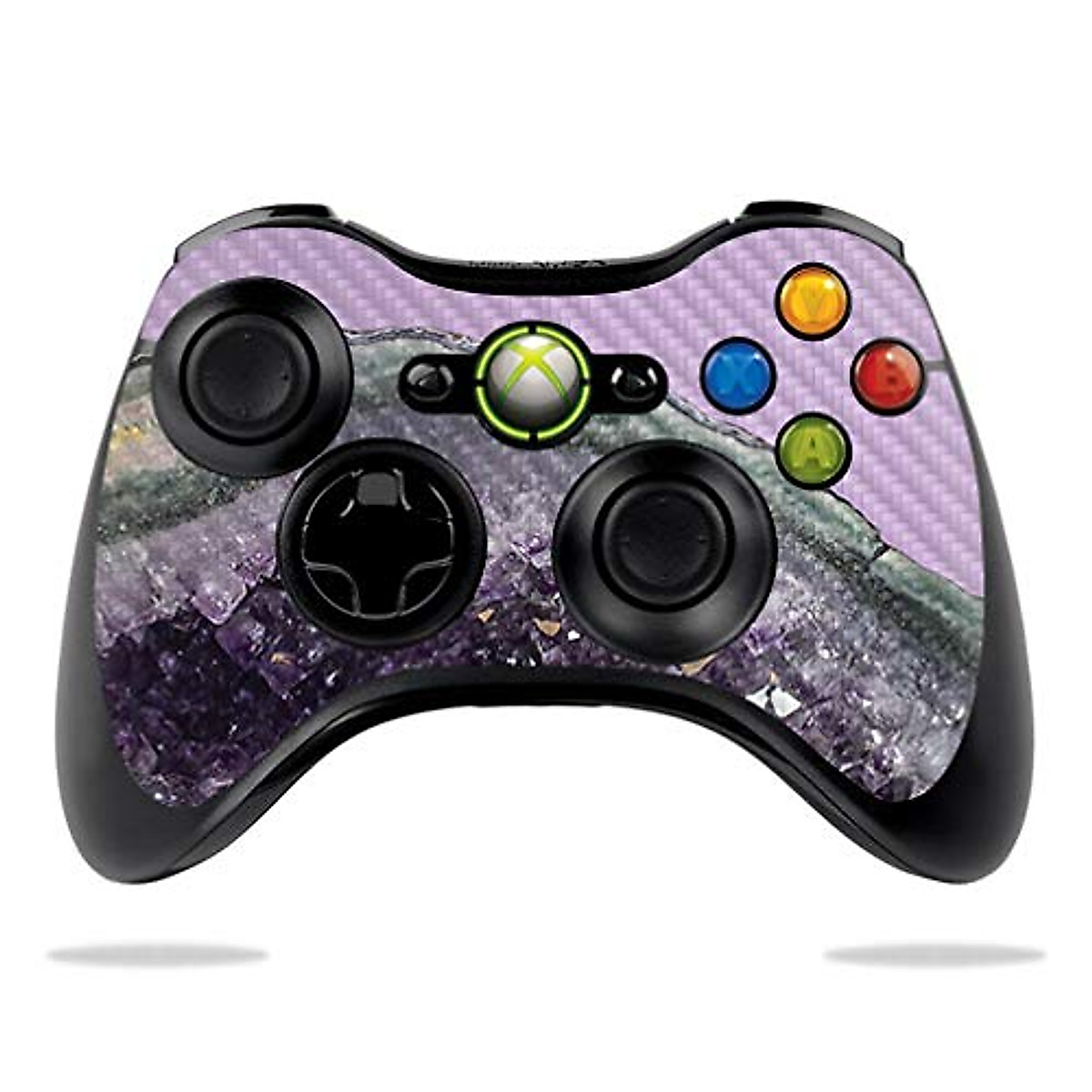 MightySkins Carbon Fiber Skin for Microsoft Xbox 360 Controller - Amethyst Agate | Protective, Durable Textured Carbon Fiber Finish | Easy to Apply, Remove, and Change Styles | Made in The USA