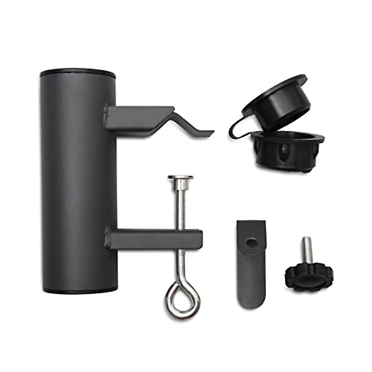 Trustaloa Umbrella Clamp Holder - Strong Steel Parasol Clip - Complete with Small Plastic Umbrella Grain