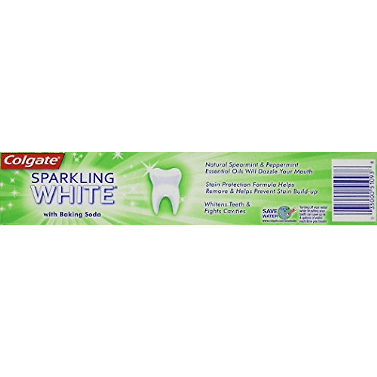 Colgate Sparkling White Baking Soda Anticavity Fluoride Toothpaste, Mint Zing 6 oz