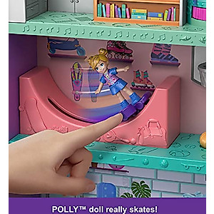 Polly Pocket Playset with 3 Micro Dolls, 1 Toy Car, Food and Shopping Accessories, Pollyville Mega Mall Toy