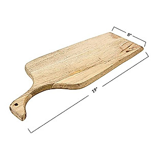 Main + Mesa Modern Mango Wood Cutting Board with Handle, Light Finish