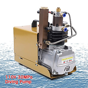 SAHUANIYE 30mpa 4500psi PCP Air Compressor Submersible Pump, 110V Electric Submersible Pump Scuba Compressor, High Pressure Air Compressor Air Pump, Suitable For Fire Fighting And Diving