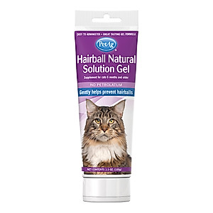 Pet-Ag Hairball Natural Solution Gel Supplement for Cats - 3.5 oz - Helps Prevent and Reduce Hairballs in Cats 6 Months and Older - Petrolatum Free