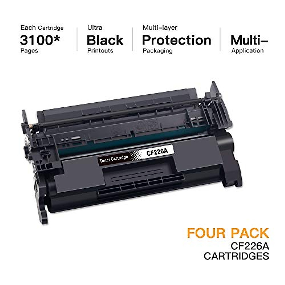 E-Z Ink (TM) Compatible Toner Cartridge Replacement for HP 26A CF226A 26X CF226X to use with M402dn M402dw M426fdw M426fdn Printer (Black, 4 Pack)