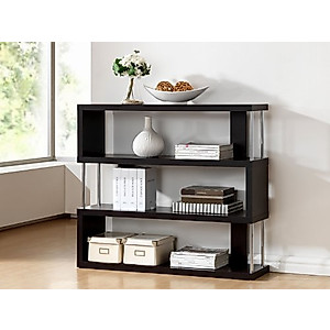 Baxton Studio, Dark Brown Barnes 3-Shelf Modern Bookcase
