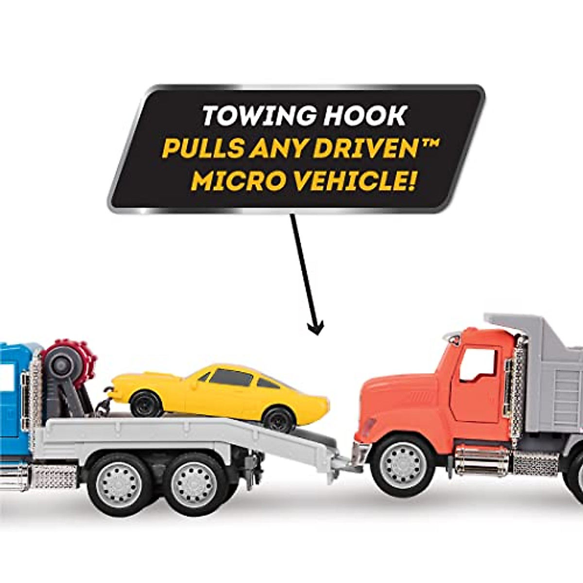 Driven by Battat – Toy Tow Truck For Kids – City Vehicle Toy – Lights & Sounds – Movable Parts – 3 Years + – Micro Tow Truck