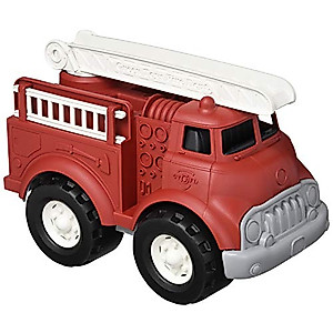 Green Toys Fire Truck, Red 4C - Pretend Play, Motor Skills, Kids Toy Vehicle. No BPA, phthalates, PVC. Dishwasher Safe, Recycled Plastic, Made in USA.