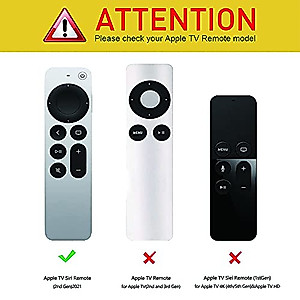 Remote Case for Apple Siri Remote 2021/2022 (2nd/3rd Gen), Anti-Lost Anti-Slip Durable Silicon Shockproof Rubber Cover for Apple 4K HD TV Siri Remote (2nd/3rd Generation) AirTag Applicable (Black)