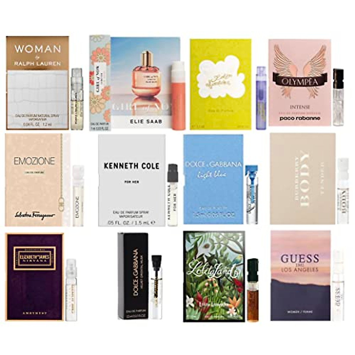 12 Women's Designer Fragrance - 12 Perfume Vials collection
