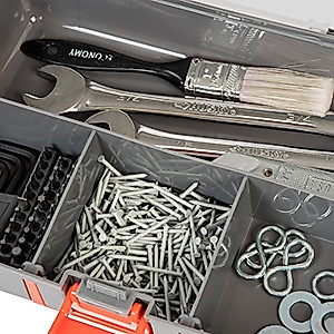 IRIS USA Medium Utility Parts Organizer, 2-Pack, Hardware Tools Crafts Sewing Supplies and Embellishments Carrying Case with Adjustable and Removable Dividers, Gray