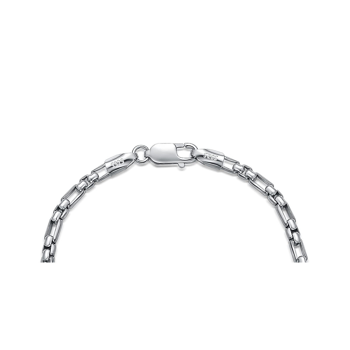 LELOUCHY Solid 925 Sterling Silver Italian 2.8mm Round Box Chain Bracelet for Men Women, Made in Italy 7 Inch