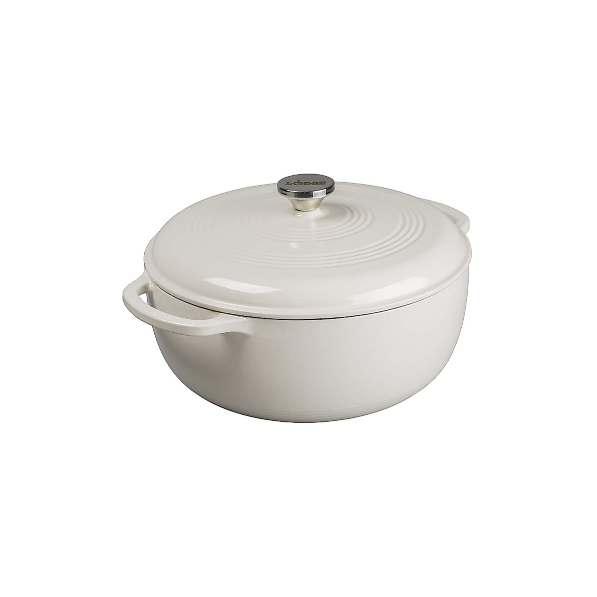 Lodge Enameled Cast Iron Dutch Oven, 7.5 Quart, Oyster & Enameled Cast Iron and Stoneware Care Kit, 12 oz