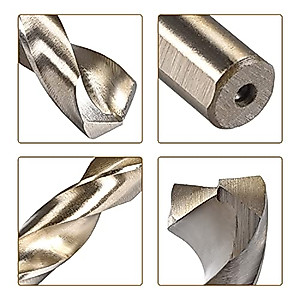 uxcell Reduced Shank Twist Drill Bits 17.5mm High Speed Steel 6542 with 10mm Shank for Stainless Steel Alloy Metal Plastic Wood