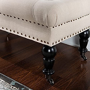 Linon Isabelle Bed Bench, 62-Inch, Dark Espresso Finish