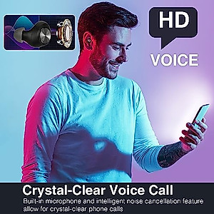 Fulgivate Wireless Earbuds Pro - Premium Sound Bluetooth 5.3 Earphones 48H Playtime, IPX5 Waterproof in-Ear Headphones for iPhone/Android/Samsung (Black)