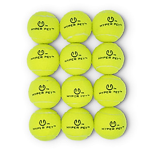 Hyper Pet Tennis Balls for Dogs - 12 Pack 2.5" for Exercise and Fetch, Interactive Toys, Great for Small Breeds