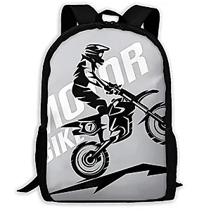 SARA NELL Girls Boys Bag Motocross Stylized Symbol Backpack For School College Laptop Bags Outdoor Daypack