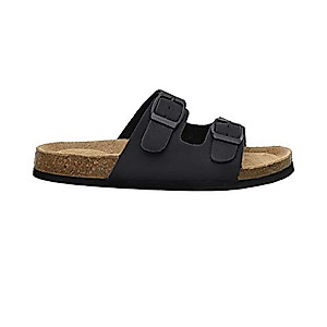 CUSHIONAIRE Kid's Lane JR Cork footbed Sandal with +Comfort, BLACK 12