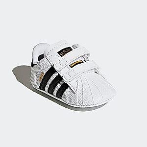 adidas Originals unisex child Superstar Sneaker, Core White/Black/White, 4 Toddler US