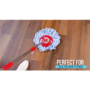 Simpli-Magic 79349 Spin Mop Kit with Three Mop Heads Included,16 x 11 x 11 inches, Red/Black