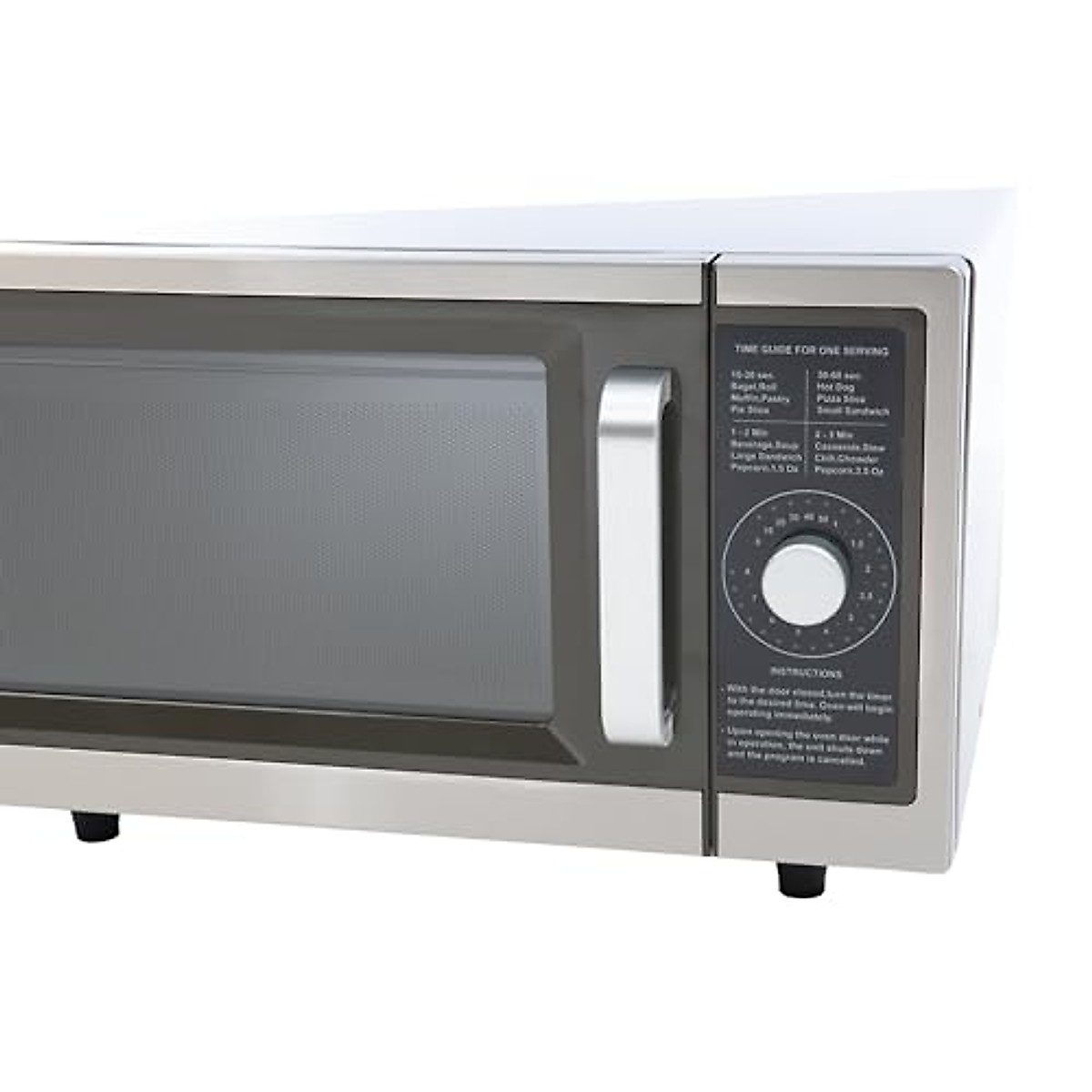 A-to-Z Supply Commercial Microwave with Dial Control, 1 Cubic Feet Interior, Stainless Steel, 1000 Watts, UL and NSF Approved