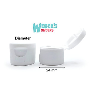 24/410 White Replacement Flip-Top Dispensing Caps - For Squeeze Bottles - Neck Diameter 24mm (12)