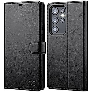 OCASE Compatible with Galaxy S23 Ultra 5G Case Wallet, PU Leather Flip Folio Case with Card Holders RFID Blocking Kickstand [Shockproof TPU Inner Shell] Phone Case 6.8 Inch (2023) - Black