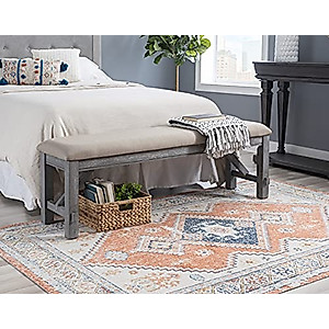 Powell Turino Dining Bench, White, 60" x 15-3/4" x 19-7/8"