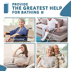 Shower Chair Seat with Arm for Inside Shower - Adjustable Shower Stool with Suction Feet for Seniors, Elderly, Handicap & Disabled-Adjustable Support Shower Bench