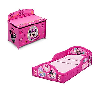 Delta Children Minnie Mouse Sleep & Play Toddler Bed and Toy Box -Bedroom Set