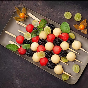Bamboo Skewers 8 Inch, 200 PCS Cocktail Skewers, Wooden Skewers for Appetizers，BBQ，Fruit Kabobs，Sandwich，Drink.