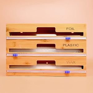 JCG 3 in 1 Bamboo Wrap Dispenser and kitchen organizer