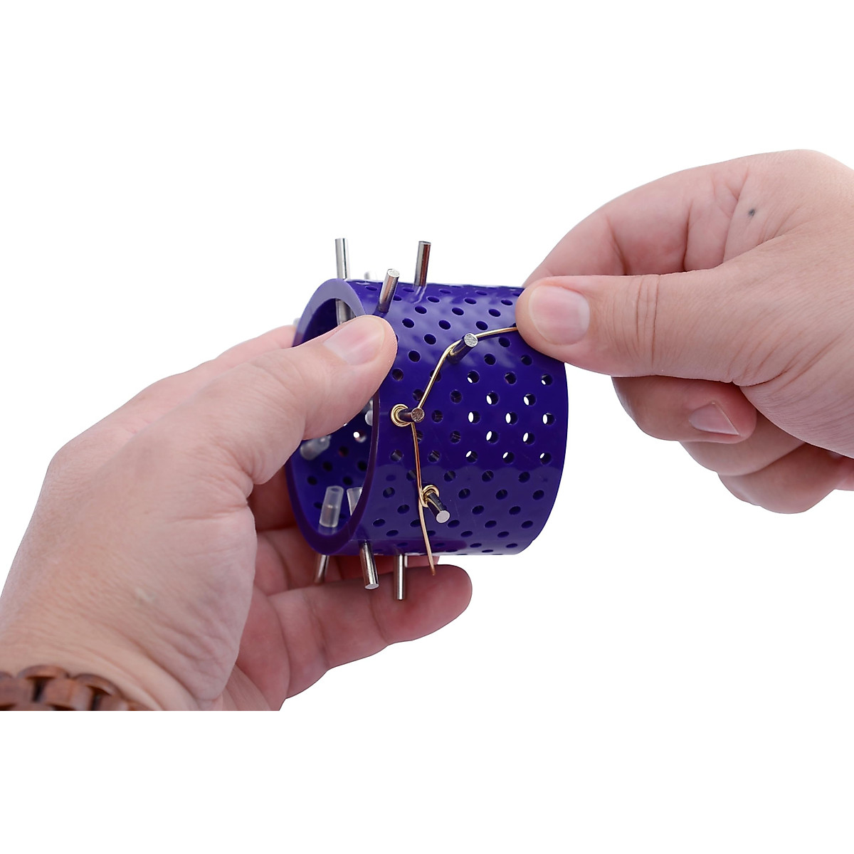 Artistic Wire 3D Bracelet Jig, with 20 Pegs 22 mm / 0.86 in, L x 4 mm / .15 in, O.D. and Holder Tubes