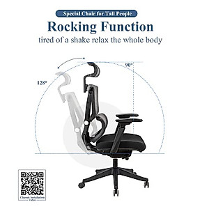 Ergonomic Office Chair, Office Chair High Back, Mesh Computer Chair with Lumbar Support, 3D Armrest, Double Backrest and Adjustable Headrest